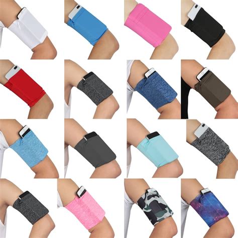 2pcs Outdoor Fitness Mobile Phone Arm Bag Sports Elastic Armbands Red