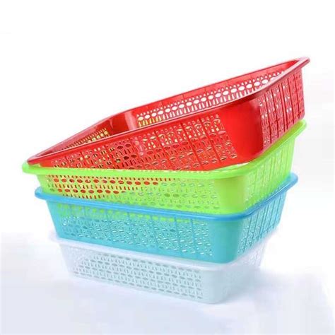 Basket Organizer Multipurpose Plastic Tray Rectangular Office Bathroom