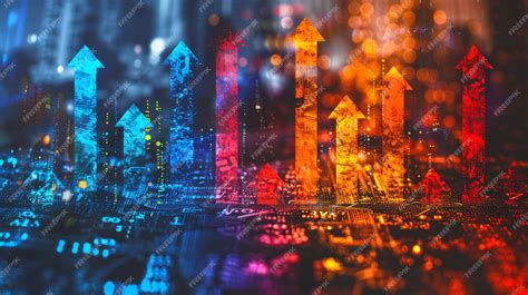 Digital Security Concept With Rising Arrows Representing Cybersecurity Growth And Personal Data