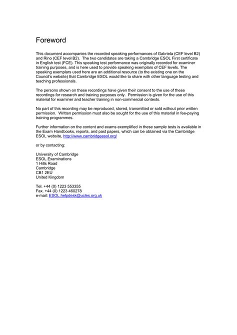 Speaking Perf Examples B2 Pdf