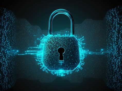 Premium Photo Cyber Security Concept Padlock On Digital Background Generative Ai