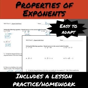 Exponents Lesson 3 Square And Cube Roots By Shawn Henry TPT
