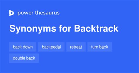 Backtrack Synonyms 876 Similar Words And Phrases