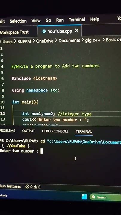 Wap To Add Two Integer Value In C Code Lover Youtube