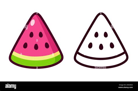 Watermelon Line Art Stock Vector Images Alamy