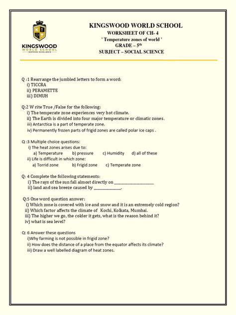 class 5 revision worksheet ch 4 pdf