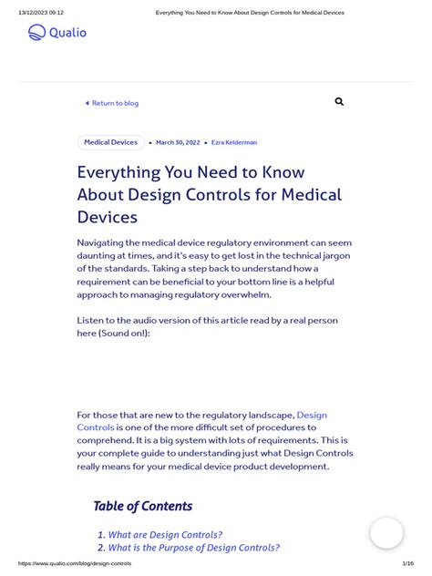 Everything You Need To Know About Design Controls For Medical Devices