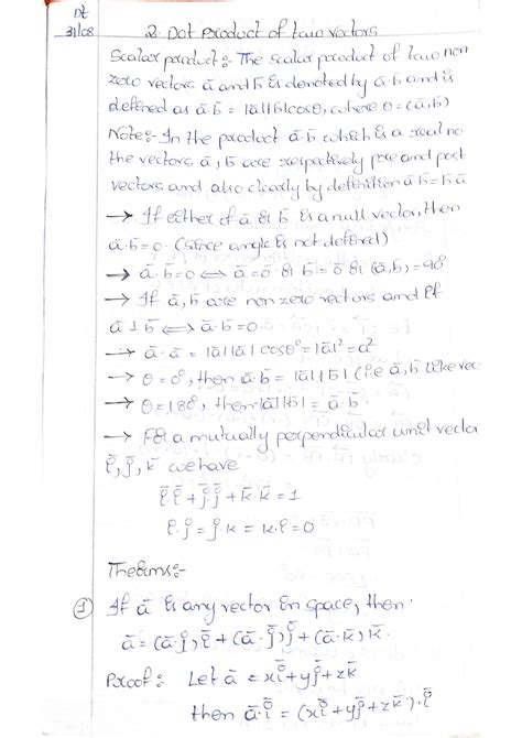 SOLUTION Dot Product Of Two Vectors Studypool