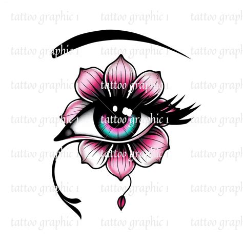 Unique Flower Eye Tattoo Design Download High Resolution Digital Art