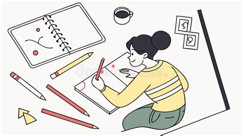 Person Sketching Ideas Creative Brainstorming Process Vector Design Generative Ai Stock Vector