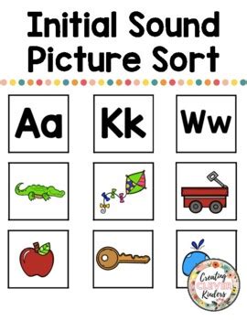 Initial Sound Picture Sort First Sound Fluency Sort TpT
