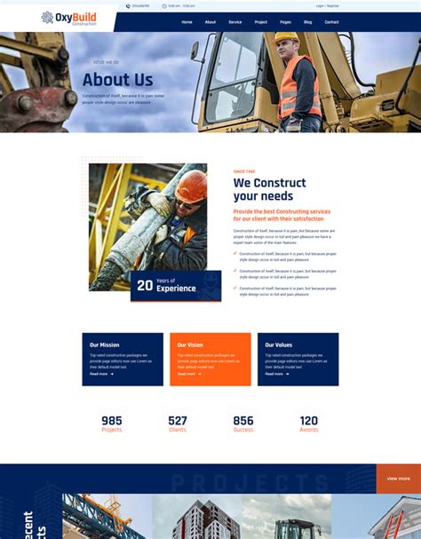 Oxybuild Construction Vue Nuxt Js Template Site Templates Ft Vue And Nuxt Envato