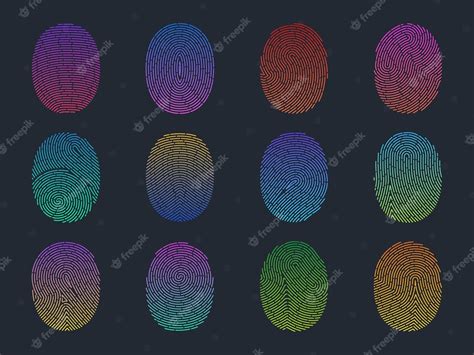 Premium Vector Gradient Fingerprints Personality Verification Fluorescent Human Finger Marks