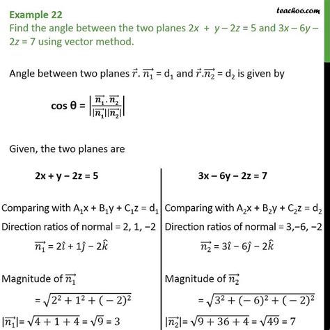 Question Find Angle Between Two Planes Using Vector Method