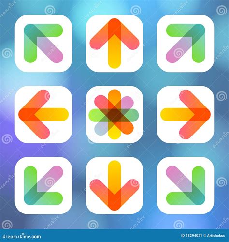 Colorful Arrow Icon Flat Menu Stock Vector Illustration Of Play Menu 43294021