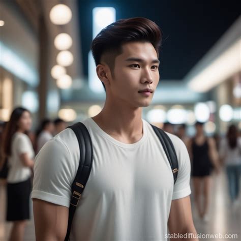 Taiwanese Fashion Idol At Night Mall Stable Diffusion Online