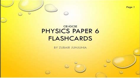 Cie Igcse Physics Paper 6 Flash Cards Physics Paper Physics Igcse