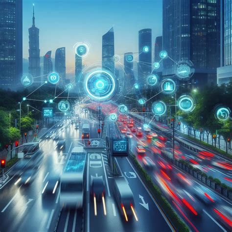 Automated Traffic Signal Optimization System Adjusts Traffic Sig Stock