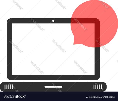 Black Laptop With Speech Bubble Royalty Free Vector Image
