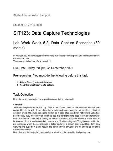 lab work week 5 2 data capture scenarios pdf computing computer