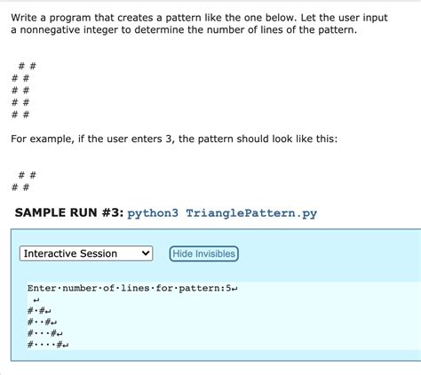 Solved Write A Program That Creates A Pattern Like The One