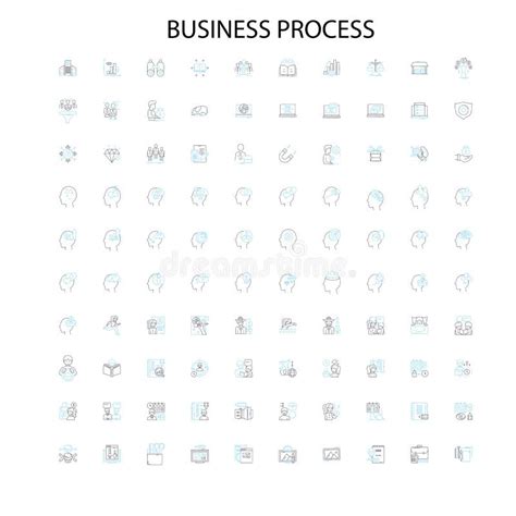 Business Process Icons Signs Outline Symbols Concept Linear