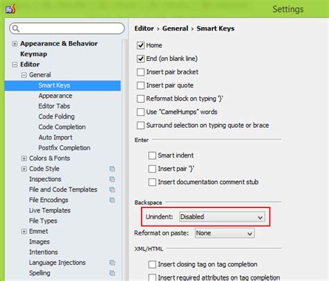 Ide Phpstorm Deletes Line If Backspace Is Pressed On The Default