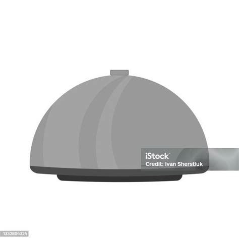 뚜껑이 있는 금속 접시 카페와 레스토랑을 위한 요리 평평한 스타일의 아이콘입니다 격리 벡터 강철에 대한 스톡 벡터 아트 및 기타 이미지 Istock
