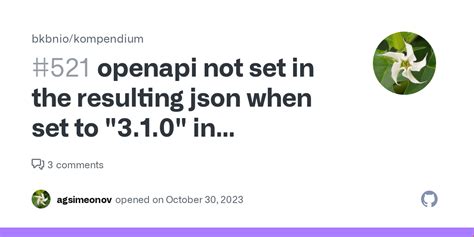Openapi Not Set In The Resulting Json When Set To 310 In