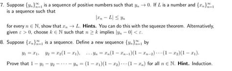 solved suppose {yn}n 1∞ is a sequence of positive numbers