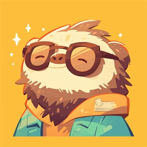 Premium Vector A Lazy Sloth Hairstylist Cartoon Style