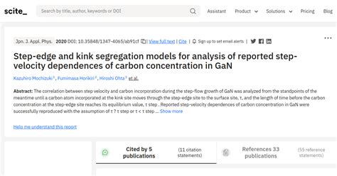 Citation Report Step Edge And Kink Segregation Models For Analysis Of