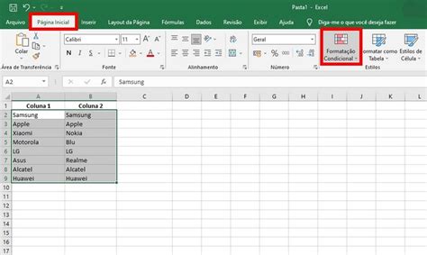como comparar uma planilha de excel com outra