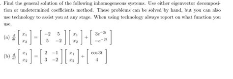 Solved Find The General Solution Of The Following