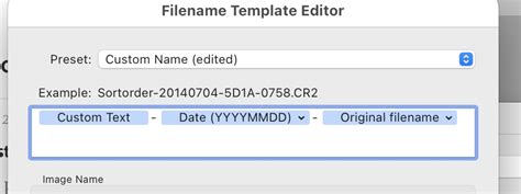 Filename Template Editor Cannot Edit Preset Adobe Community 13042197