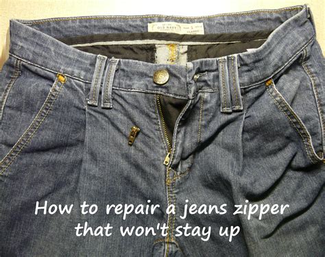 How To Repair A Jeans Zipper That Wont Stay Up 4 Steps With