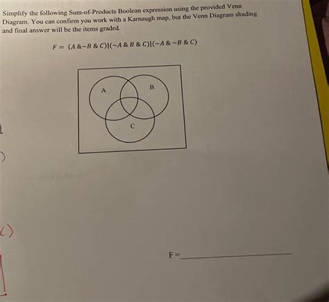 solved simplify the following sum of products boolean