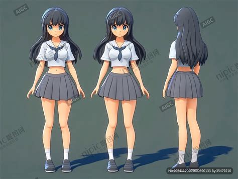 Ai创作图动画女生 人物建模 Cg少女 Maya动画 3dmax模型人物模型 3d动画插图 角色建模 Q版模型 模型源文件 平时小课堂作业建模