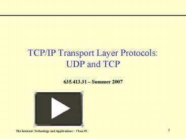 PPT TCPIP Transport Layer Protocols UDP And TCP PowerPoint Presentation Free To View Id