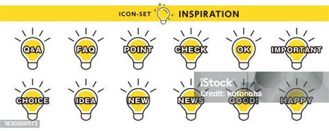 포인트 선택 Qa 등의 디자인 악센트로 사용할 수 있는 전구 아이콘 세트입니다 감사에 대한 스톡 벡터 아트 및 기타 이미지