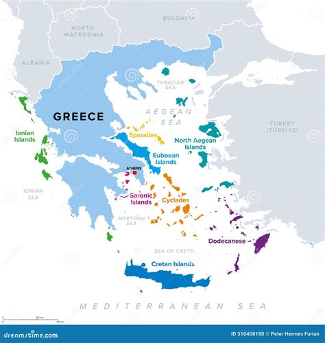 Greek Island Groups Islands Of Greece Grouped Into Clusters Political
