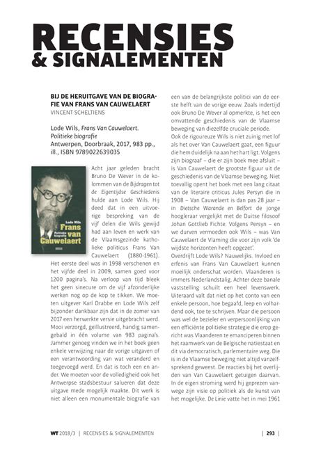 Pdf Recensie Van Frans Van Cauwelaert Politieke Biografie Lode Wils