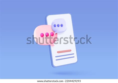 3d Minimal Speech Bubble Icon Notification Stock Vector Royalty Free 2204429293 Shutterstock