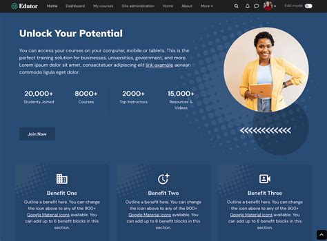 Moodle Theme Edutor How To Configure And Customise The Frontpage Call To Action Section