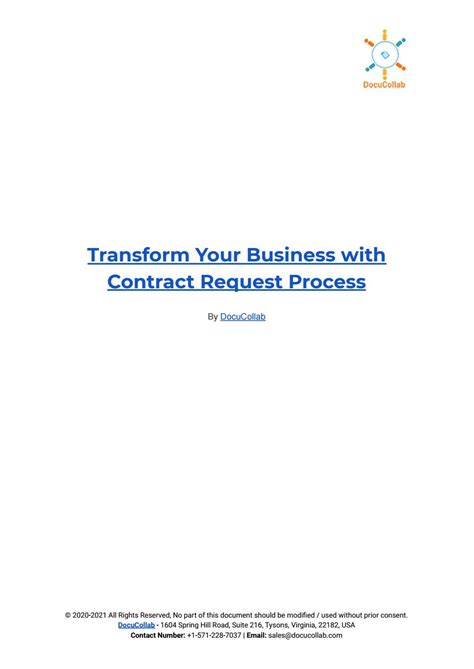 Transform Your Business With Contract Request Process By Docucollab Issuu
