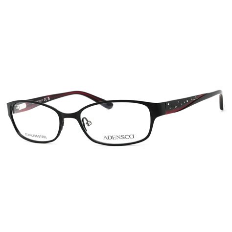 Adensco Womens Eyeglasses Black Fuchsia Metal Rectangular Frame Ad