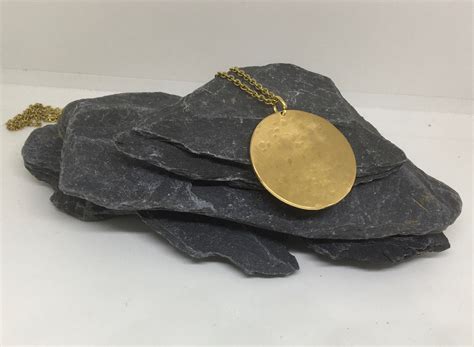 Brass Disk Pendant 3cm Diameter Disk Hammered Brass Etsy Uk