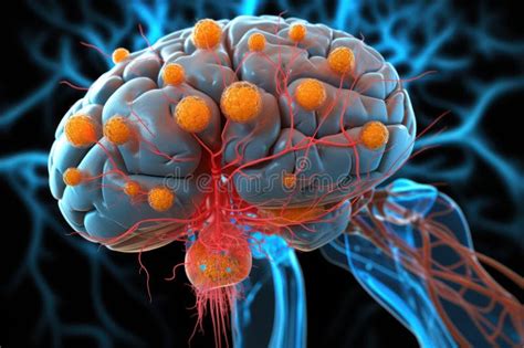 A Detailed Visualization Of Brain Neurons An Abstract Representation