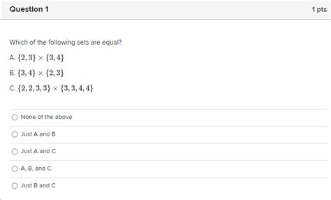 solved question 1 1 pts which of the following sets are