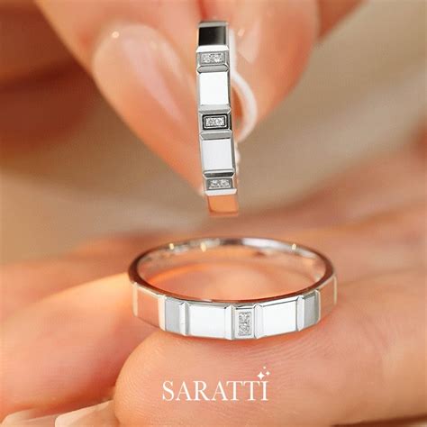 The Midnight Matching Diamond Wedding Rings Saratti